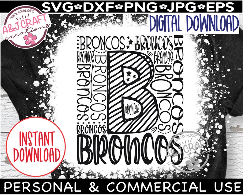 BRONCOS SVG, Broncos Typography, Broncos Basketball, Broncos Football ...