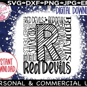 RED DEVILS SVG, Red Devils Typography, Red Devil Football, Red Devils ...
