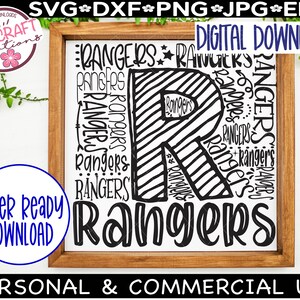 Rangers SVG, Rangers Word Art Svg, Rangers Typography Svg, Rangers ...