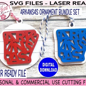 Arkansas Ornament SVG BUNDLE, Laser Ready File, Arkansas Word Art Svg ...