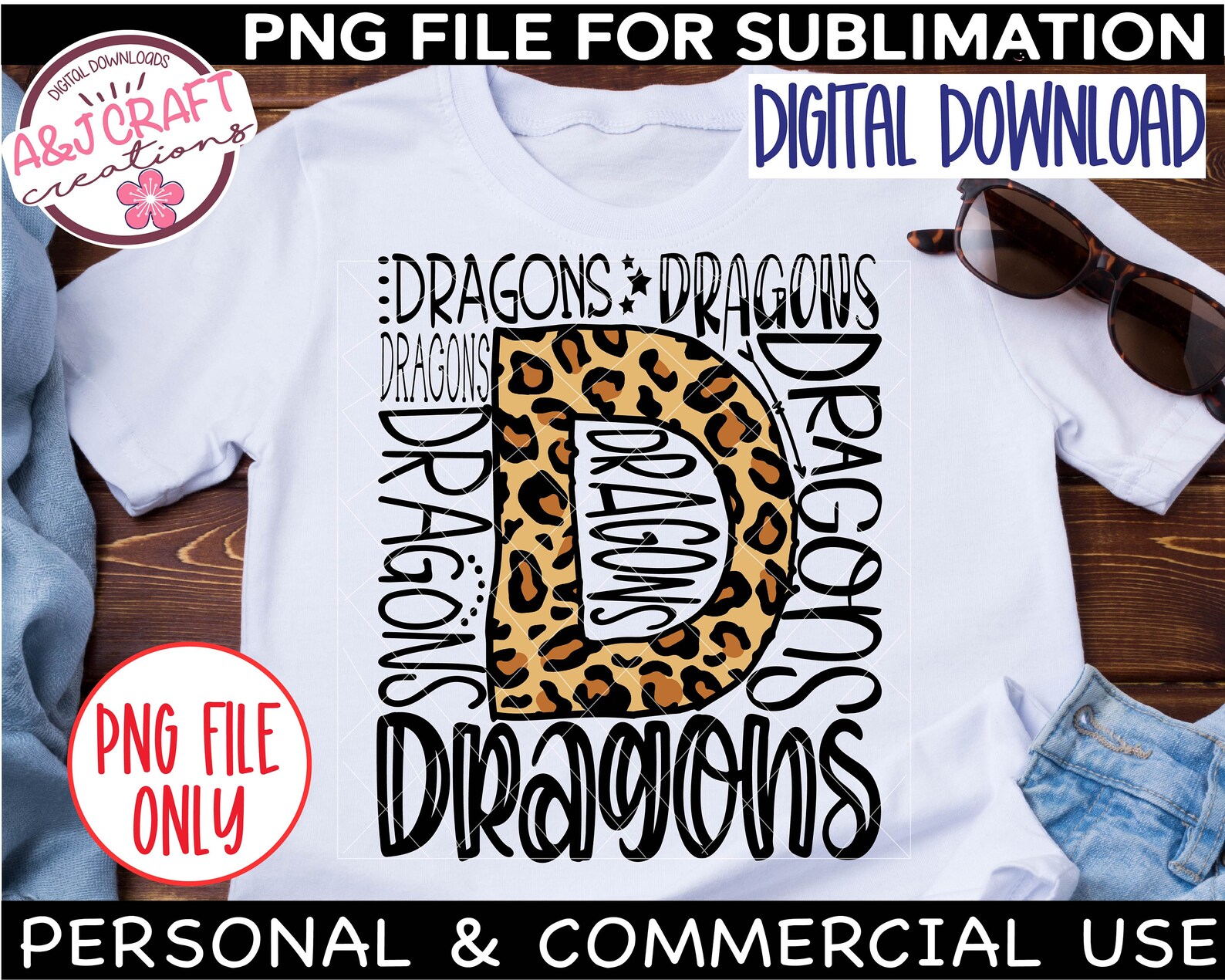 DRAGONS Leopard Print PNG Dragons Sublimation Design Dragons - Etsy