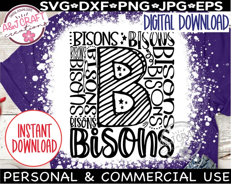 Bisons SVG, Bisons Football Svg, Bisons Baseball, Typography Svg ...