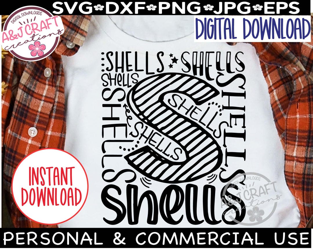 Shells SVG, Shells Typography, Shells Football Svg, Shells School ...