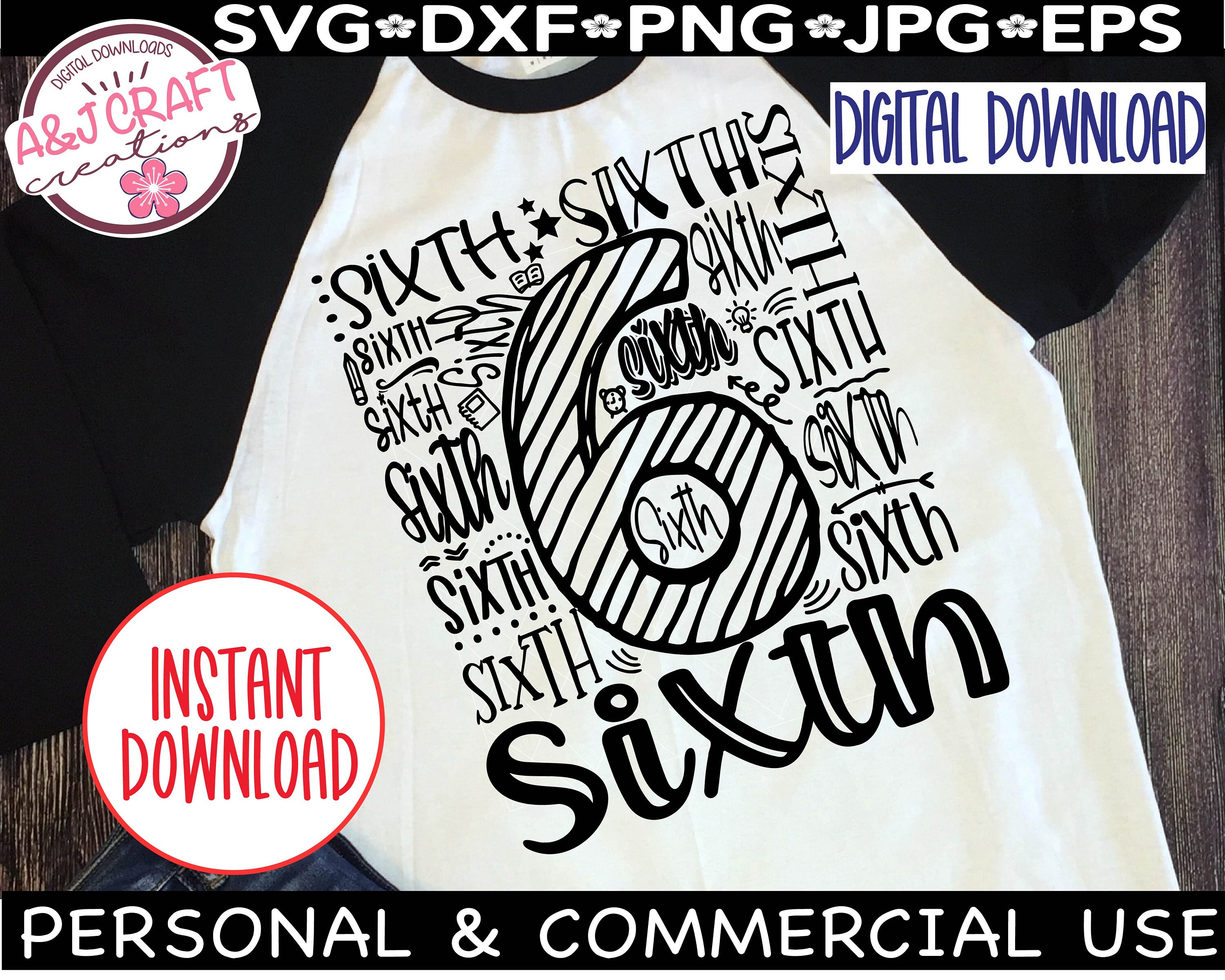 6th Grade Typography Svg 6th Sixth Grade SVG 6th Grade - Etsy