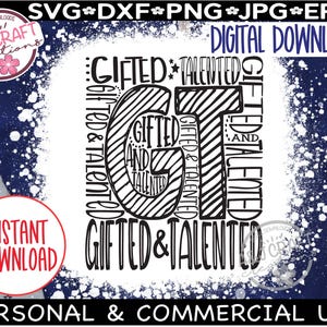 Gifted and Talented Svg, Gifted and Talented Teacher, Typography Svg ...