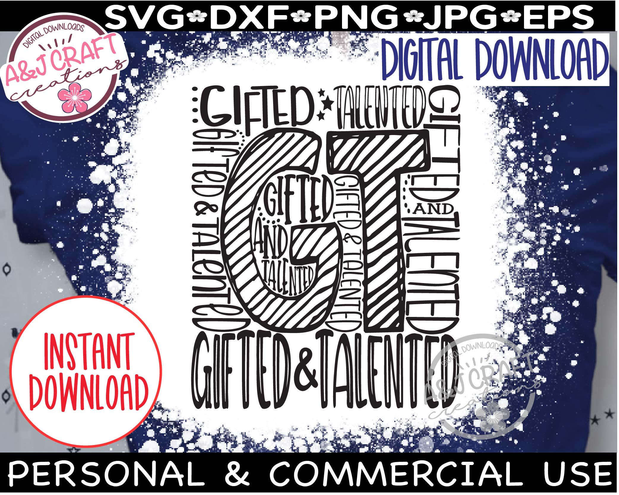 Gifted and Talented Svg, Gifted and Talented Teacher, Typography Svg ...