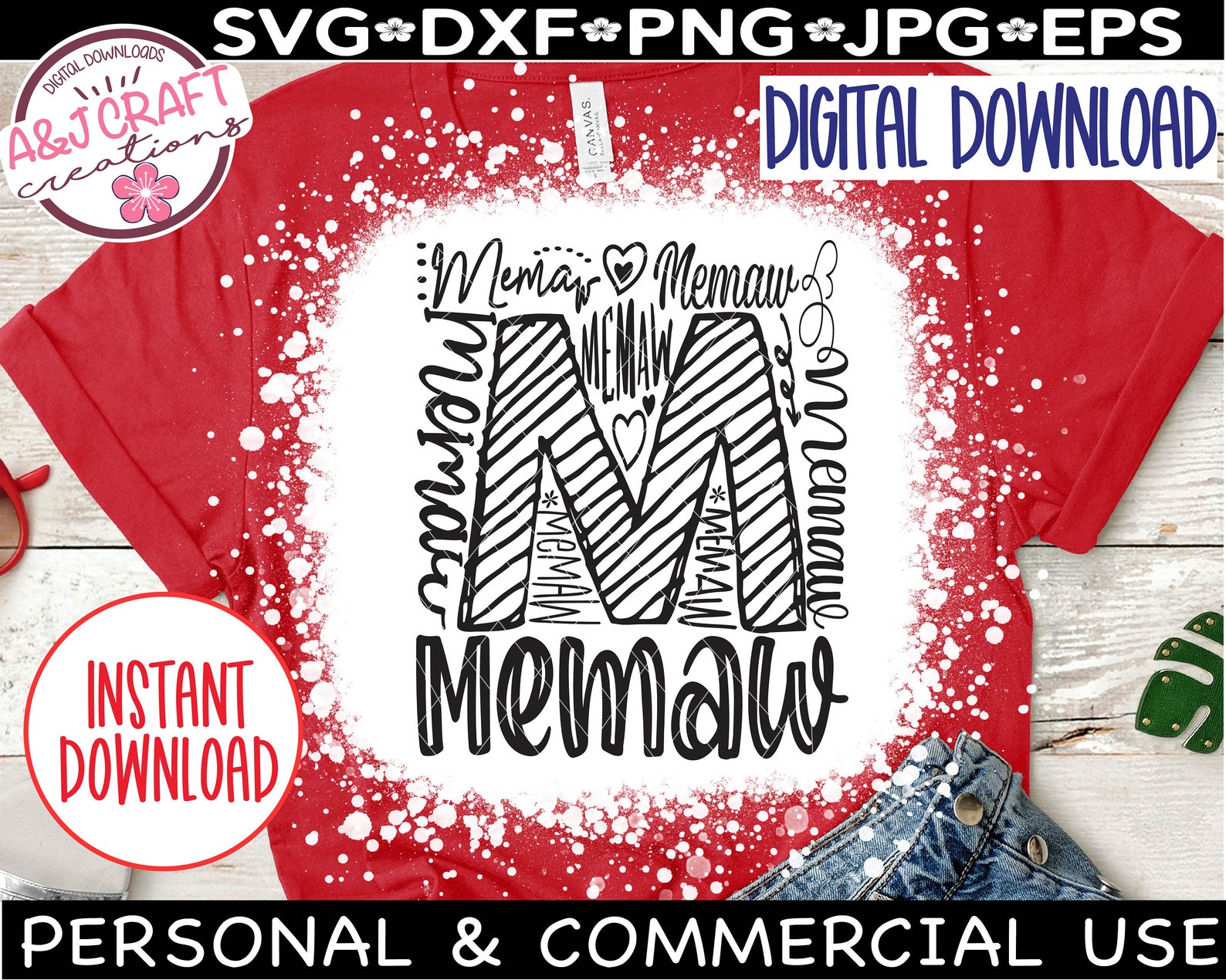 Memaw SVG Typography Svg Grandma Svg Mimi Svg Blessed Mimi - Etsy Canada