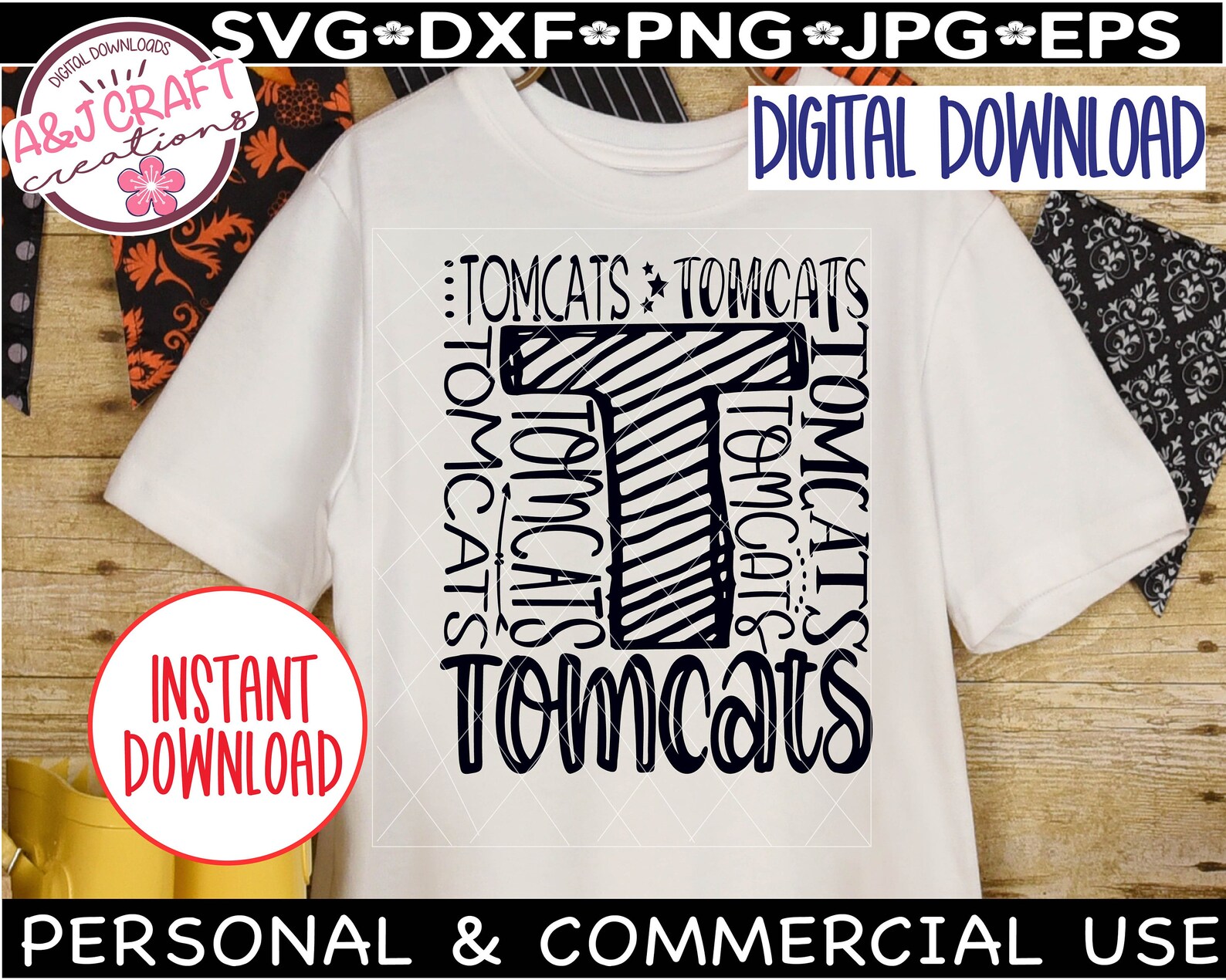 Tomcats SVG Tomcats Typography Svg Tomcat Mascot Svg - Etsy