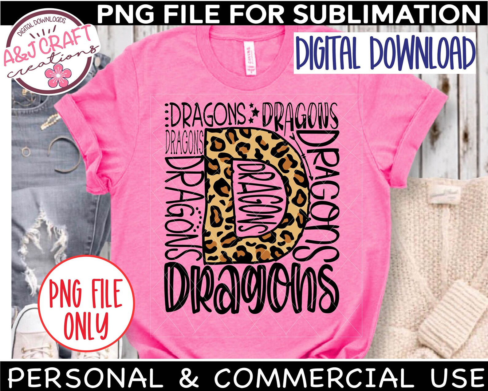 DRAGONS Leopard Print PNG Dragons Sublimation Design Dragons - Etsy
