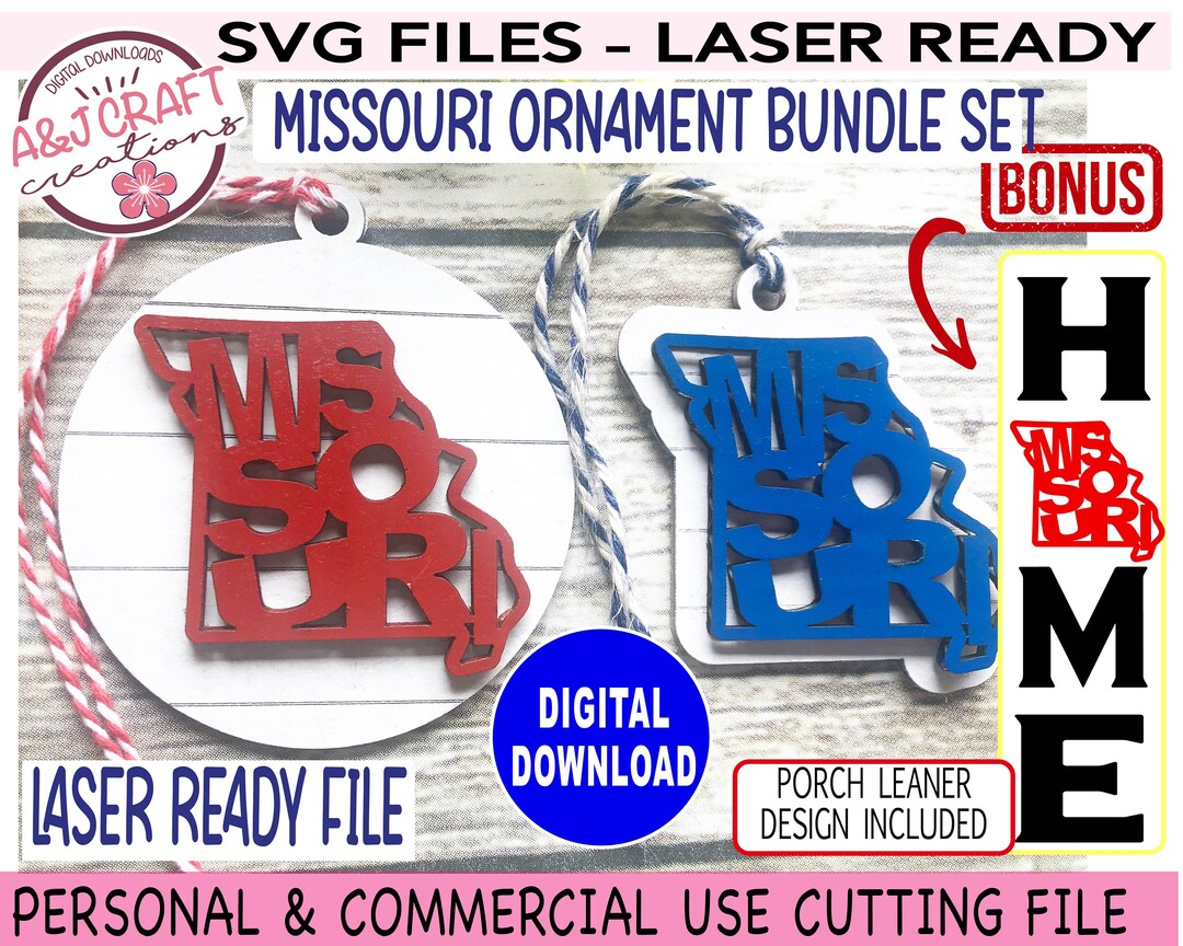 Missouri Ornament SVG BUNDLE, Laser Ready File, Missouri Word Art Svg ...