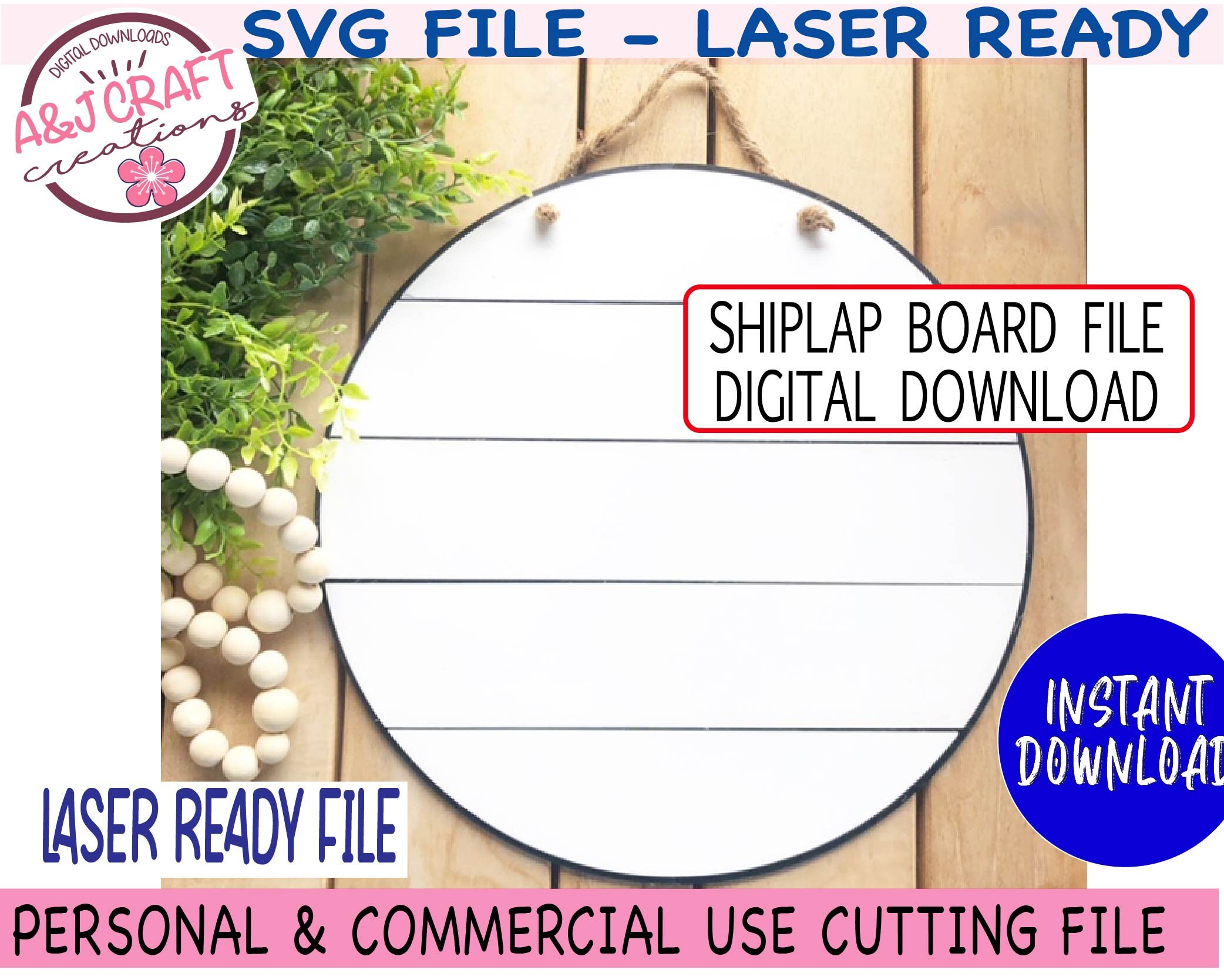 Shiplap Round Svg, Shiplap Sign File, Shiplap Svg, Laser Ready File ...