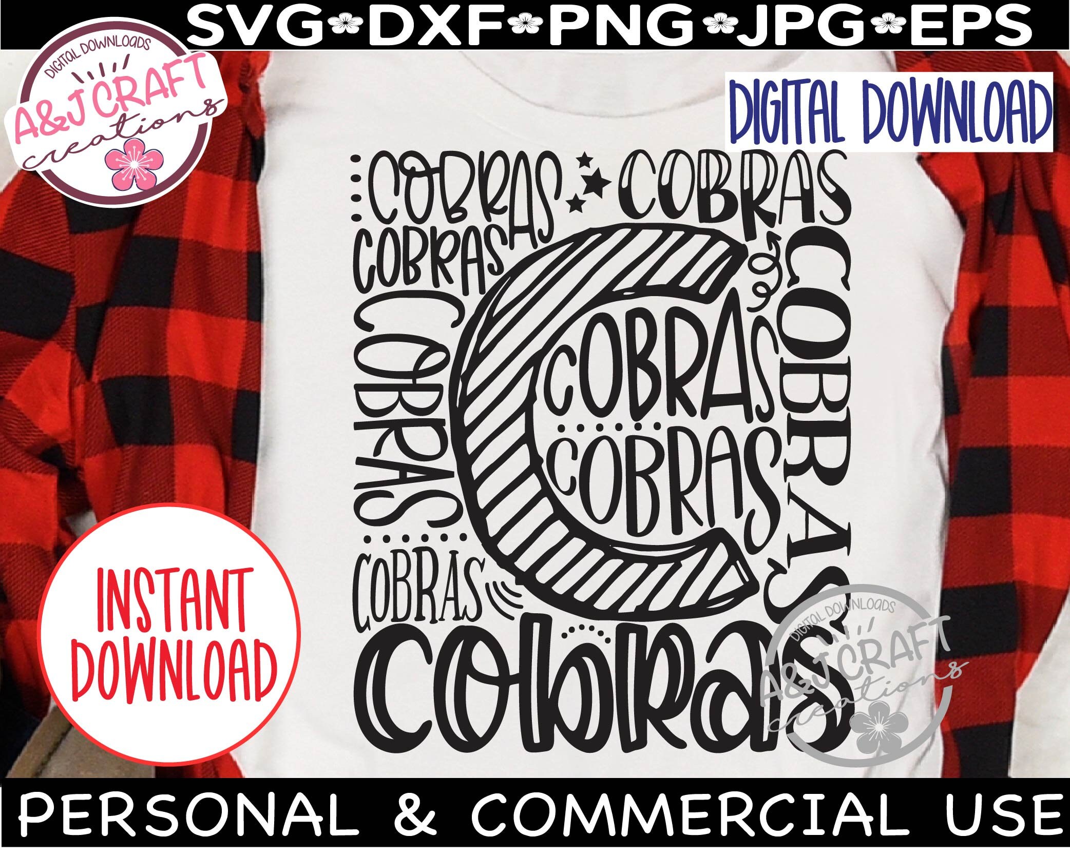 Cobras SVG Cobras Tipografía svg Cobras Béisbol Cobras - Etsy México