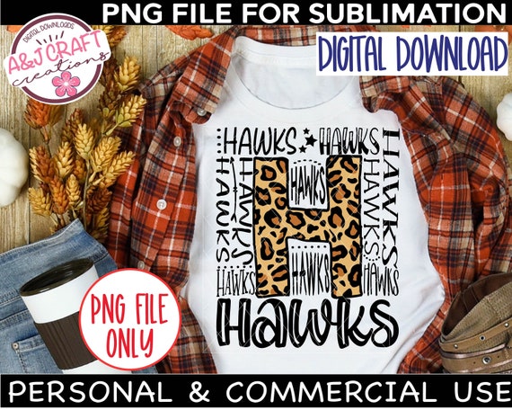 HAWKS Leopard Print PNG Hawks Sublimation Hawks Football - Etsy