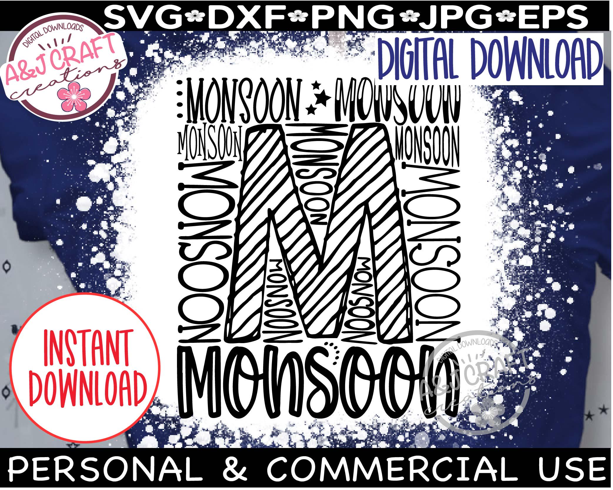 Monsoon SVG, Monsoon Football Svg, Monsoon Baseball, Typography Svg ...