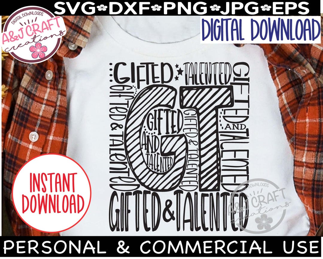 Gifted and Talented Svg, Gifted and Talented Teacher, Typography Svg ...