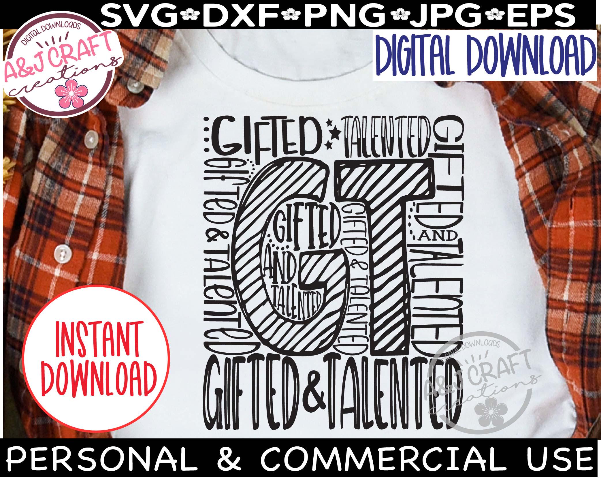 Gifted and Talented Svg, Gifted and Talented Teacher, Typography Svg ...