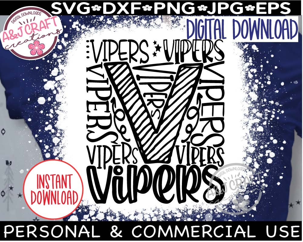 Vipers SVG, Vipers Typography, Vipers Football Svg, Vipers School ...
