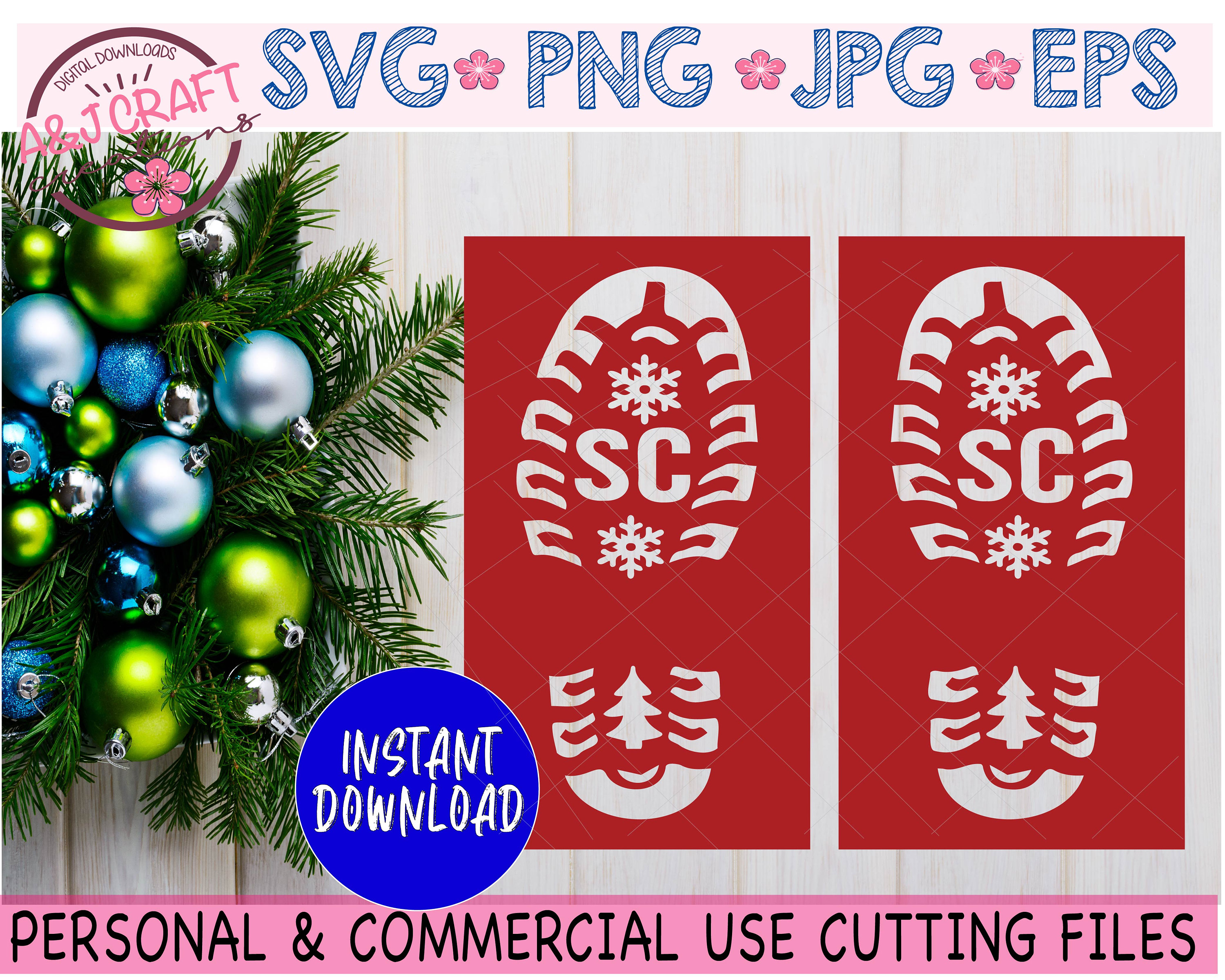 Santa Footprint Stencil Download Santa Boots svg Santa | Etsy