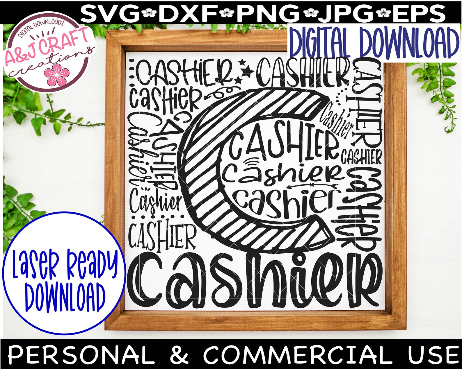 Cashier SVG Cashier T-shirt Svg Essential Worker Cashier - Etsy