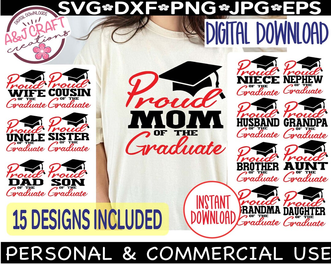 Proud of Graduate Svg, Senior 2025, Proud Family of Grad, Graduation ...