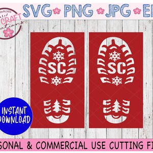 Santa Footprint Stencil Download, Santa Boots Svg, Santa Footprint Svg ...