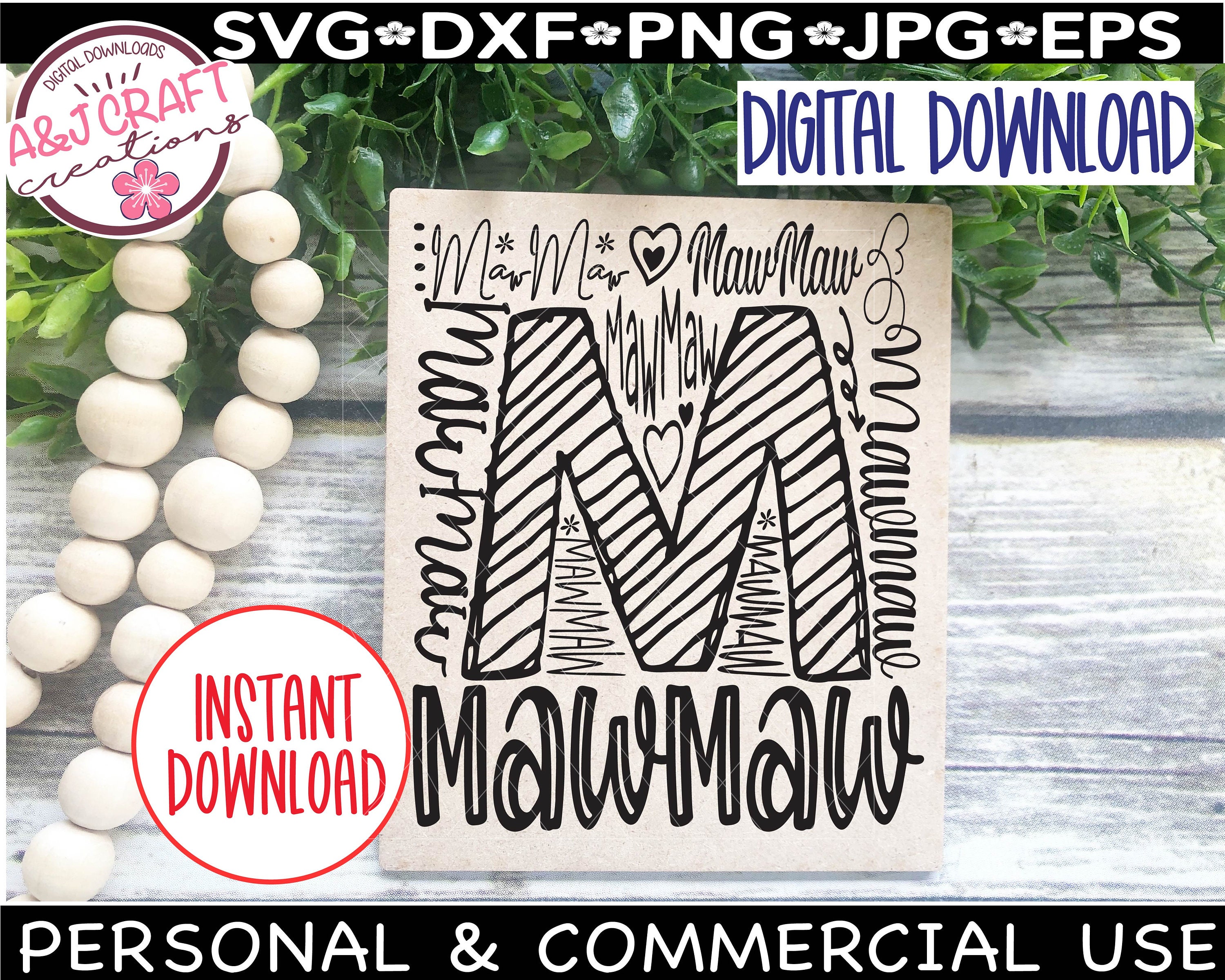 Mawmaw SVG Word Art Svg Typography Svg Mimi Svg Blessed - Etsy