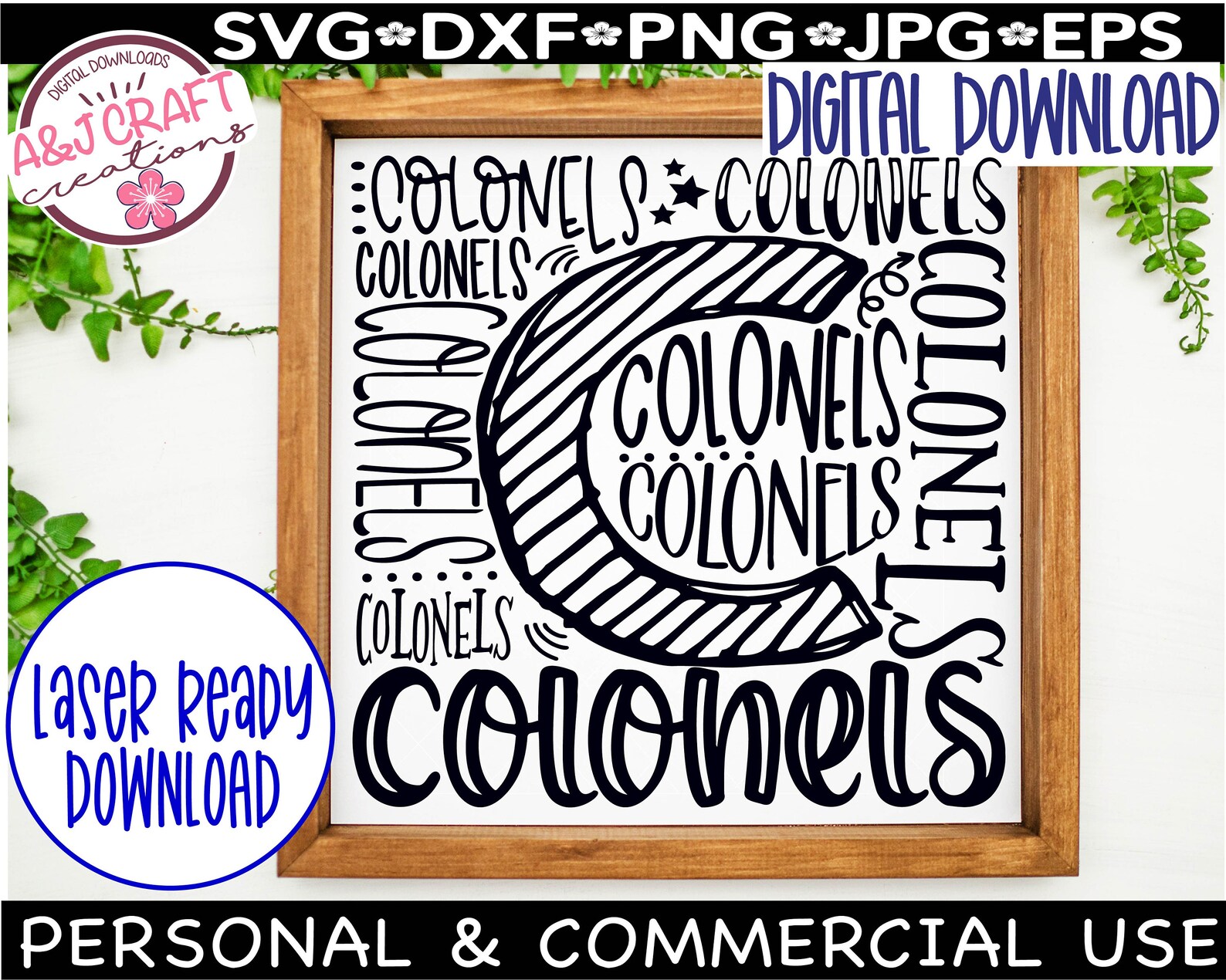 Colonels SVG, Colonels Football Svg, Colonels Png, Typography Svg ...