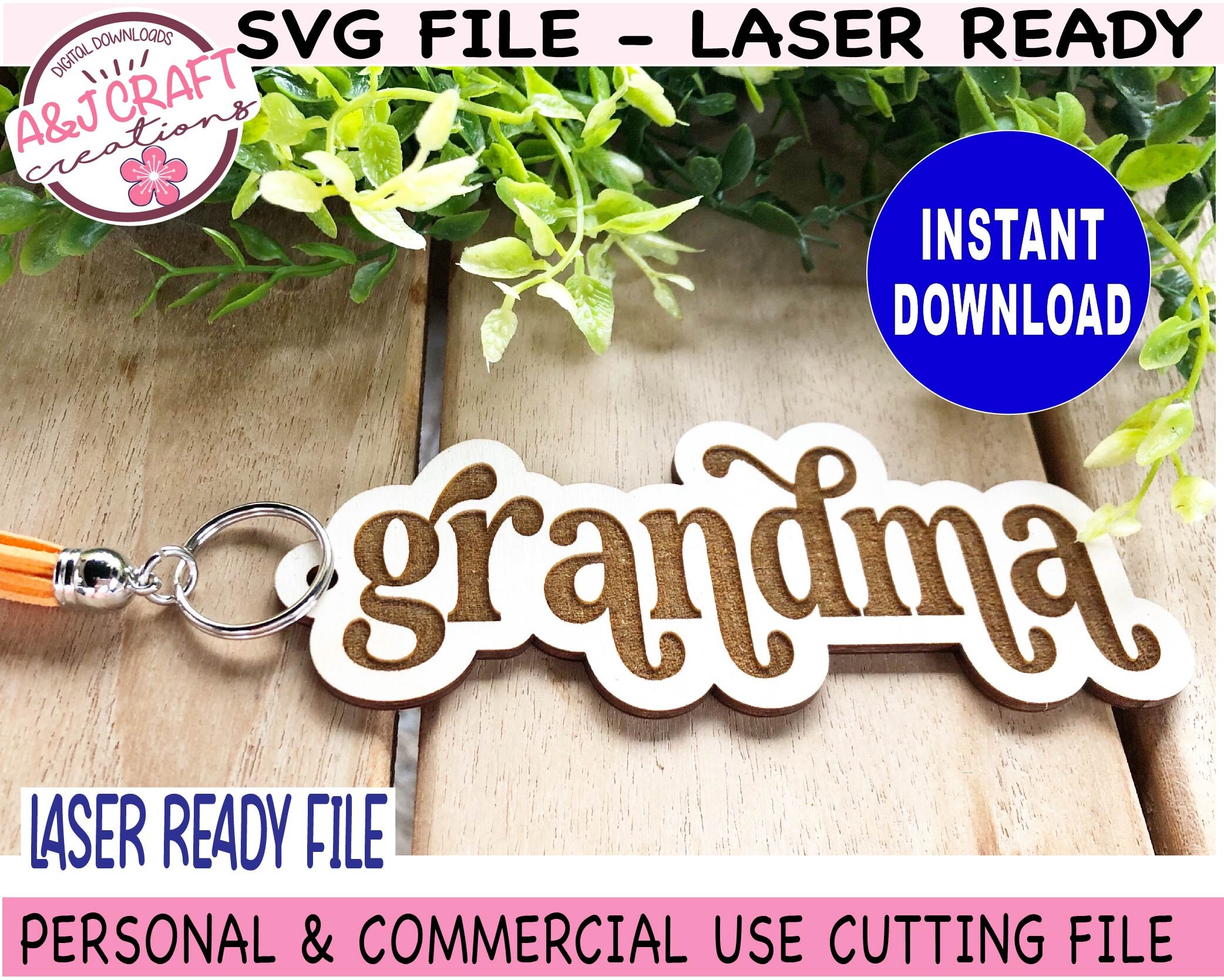 Grandma Keychain Laser Ready File Grandma SVG Grandma - Etsy