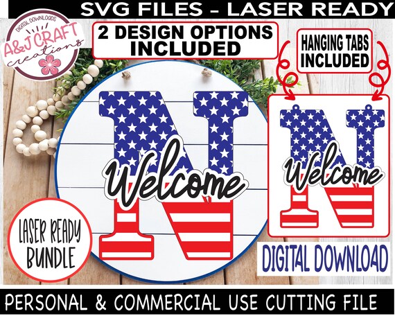 Letter N Svg BUNDLE Laser Ready Patriotic Lettering Svg USA - Etsy