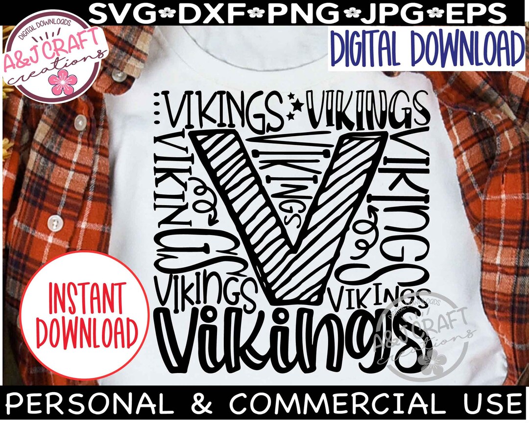 Vikings SVG, Vikings Typography, Vikings Football SVG, Vikings Mascot ...