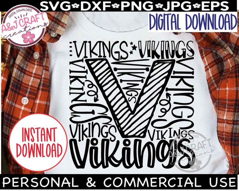 Vikings SVG, Vikings School Mascot Sublimation Svg, Vikings Typography ...