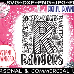 Rangers SVG, Rangers Word Art Svg, Rangers Typography Svg, Rangers ...