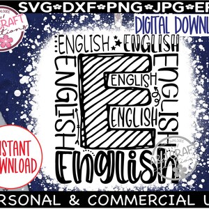 English SVG, English Typography Svg, English Teacher Svg, English ...