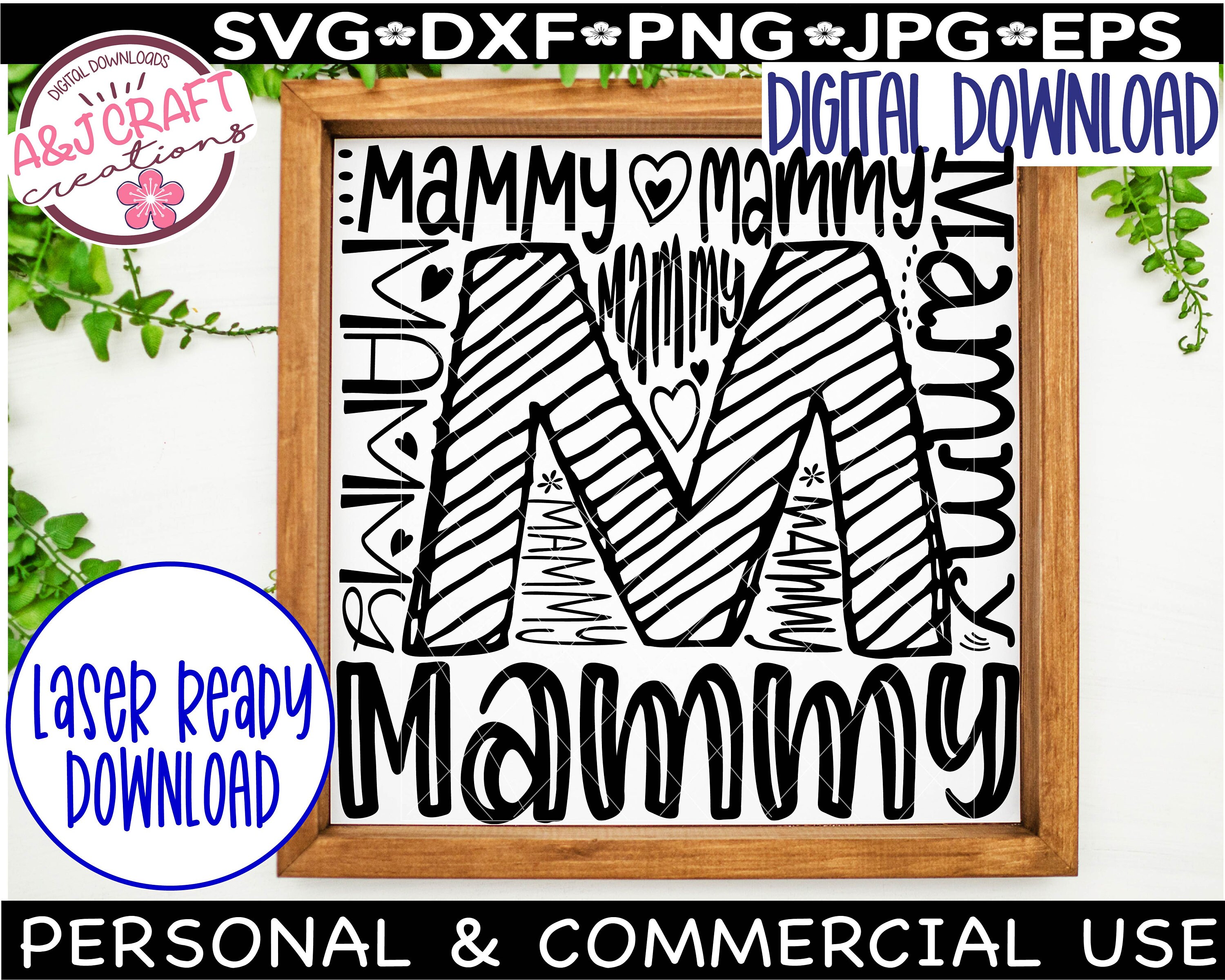 Mammy SVG Typography Tshirt Svg Typography Svg Blessed | Etsy