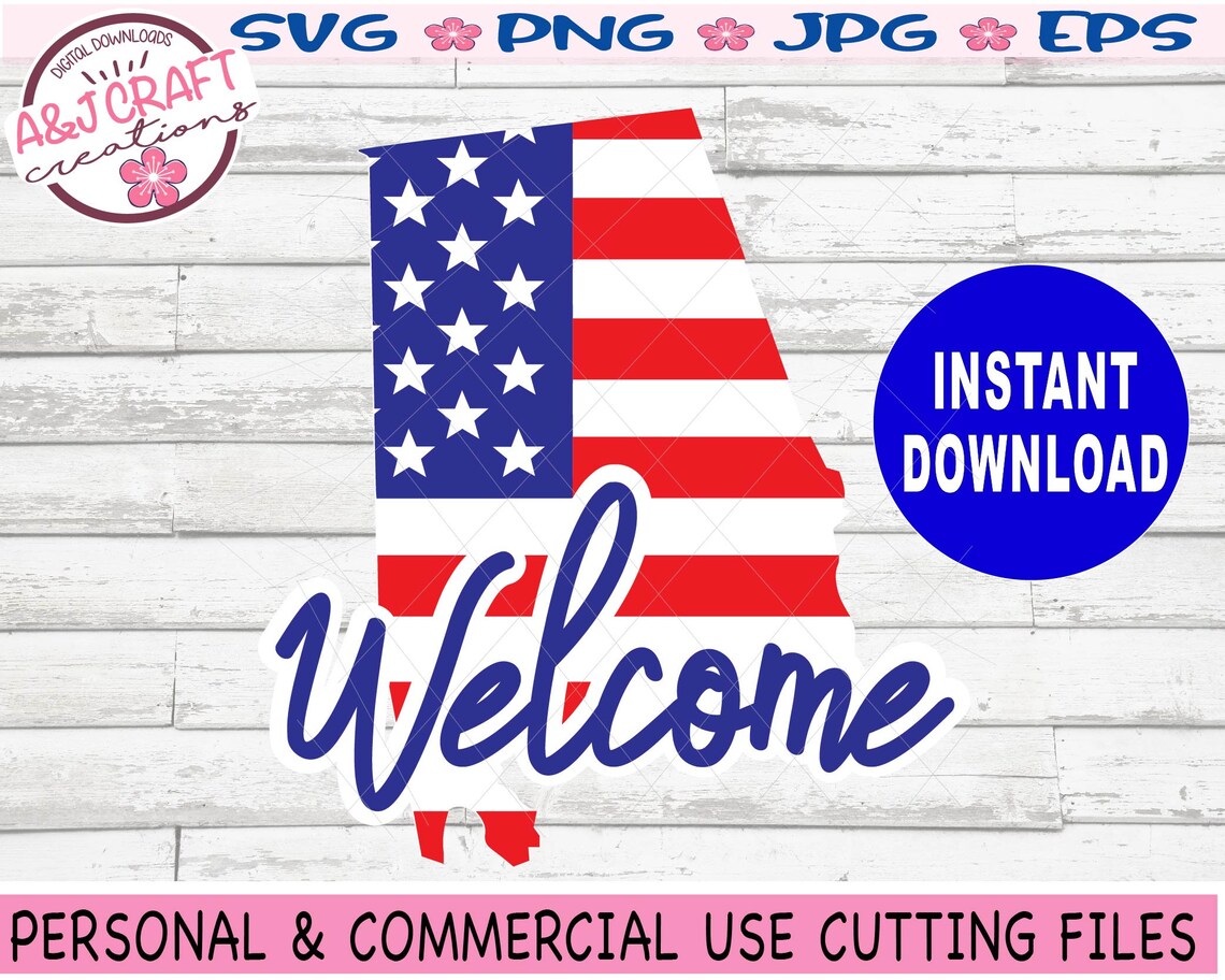 Alabama SVG File Alabama Welcome Sign svg State of Alabama | Etsy
