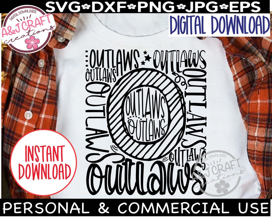 Outlaws SVG, Outlaws Typography, Outlaws Football Svg, Outlaws School ...