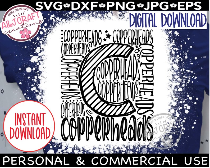 Copperheads Typography SVG, Copperheads Basketball, Copperheads School ...
