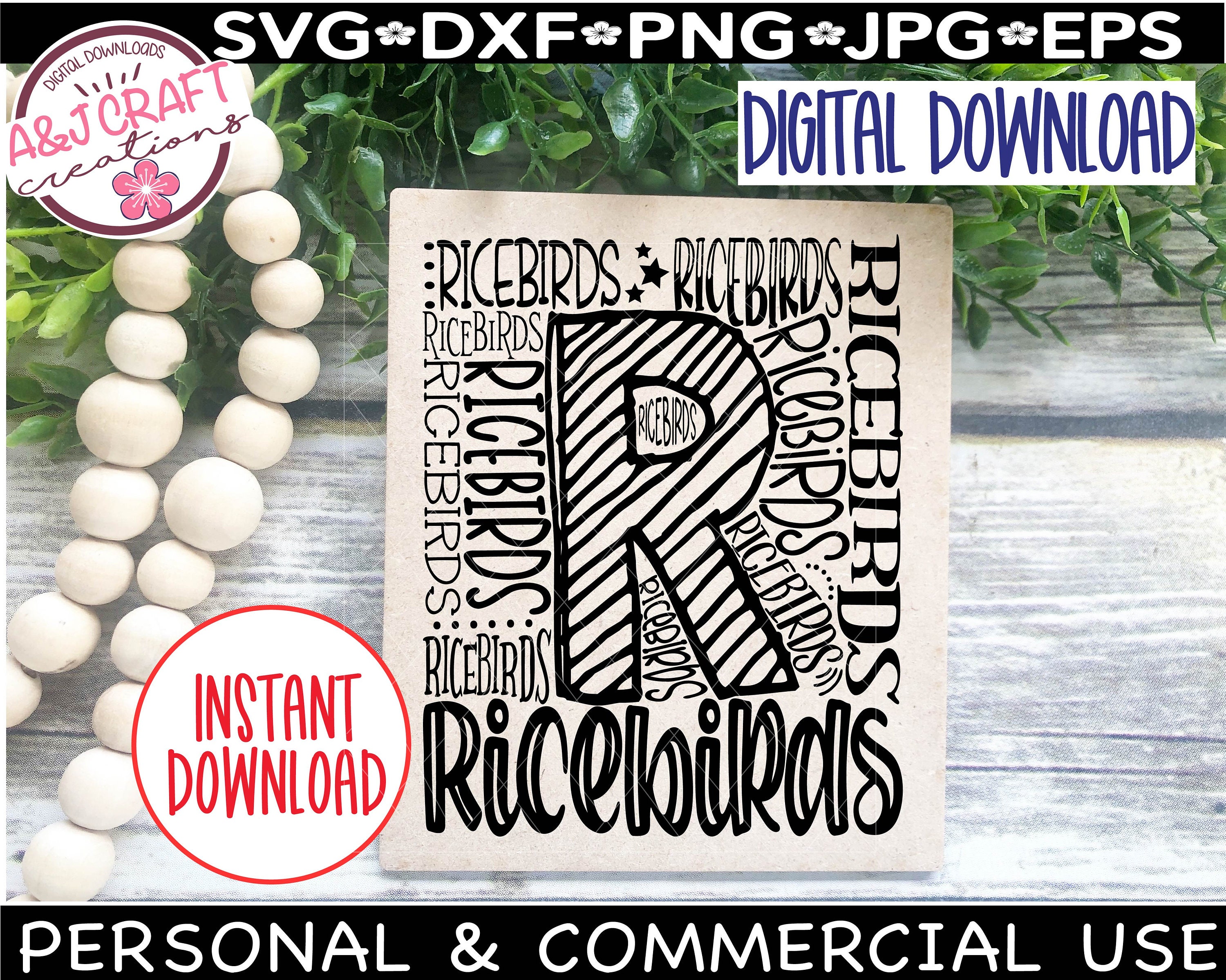 RICEBIRDS Typography SVG, Ricebirds Football Svg, Ricebirds Fan Png ...
