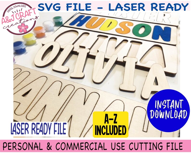 Name Puzzle SVG Name Puzzle Laser File Name Puzzle Svg - Etsy