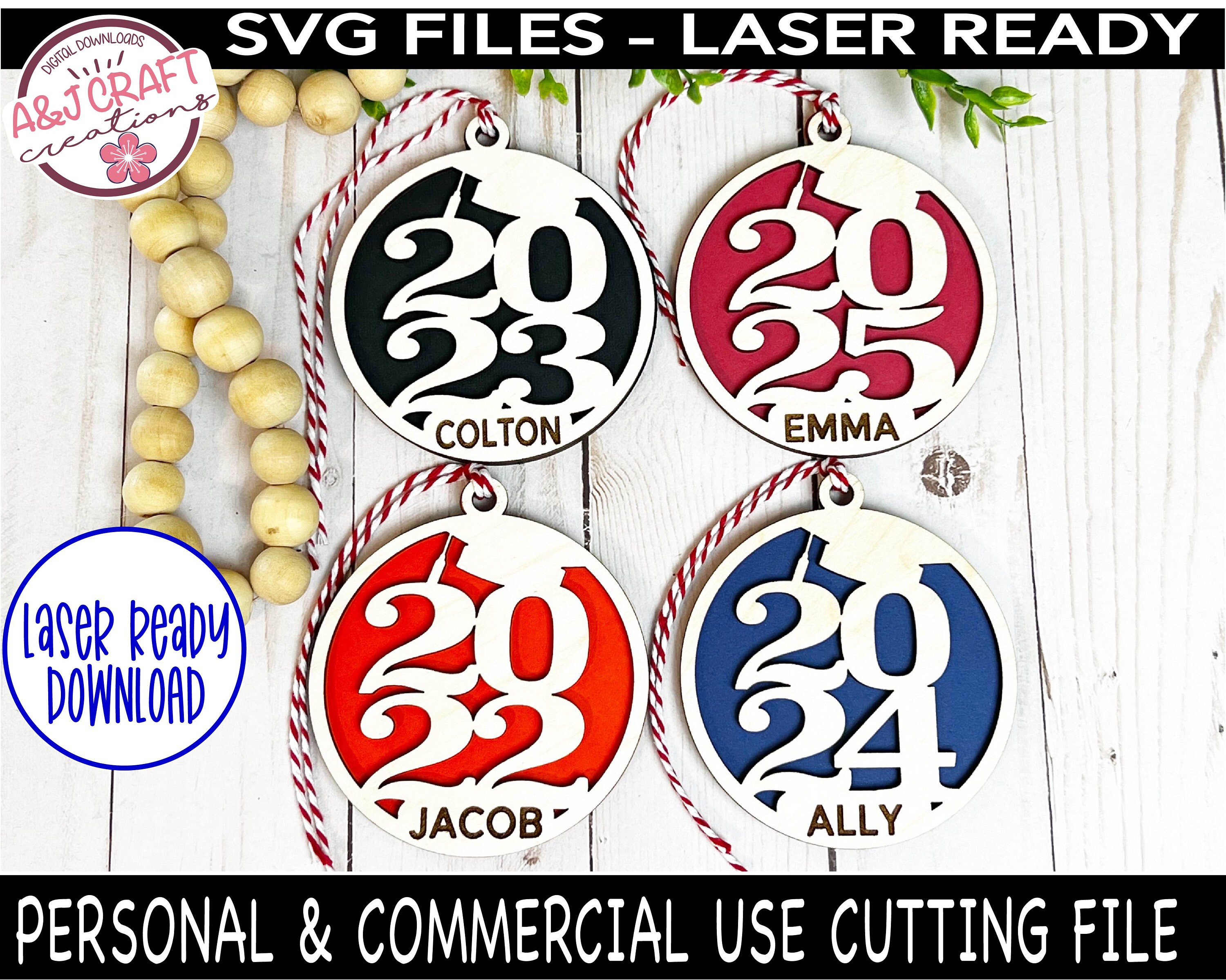 Graduation Ornament SVG, Laser Ready File, Graduation Ornament 2025 ...