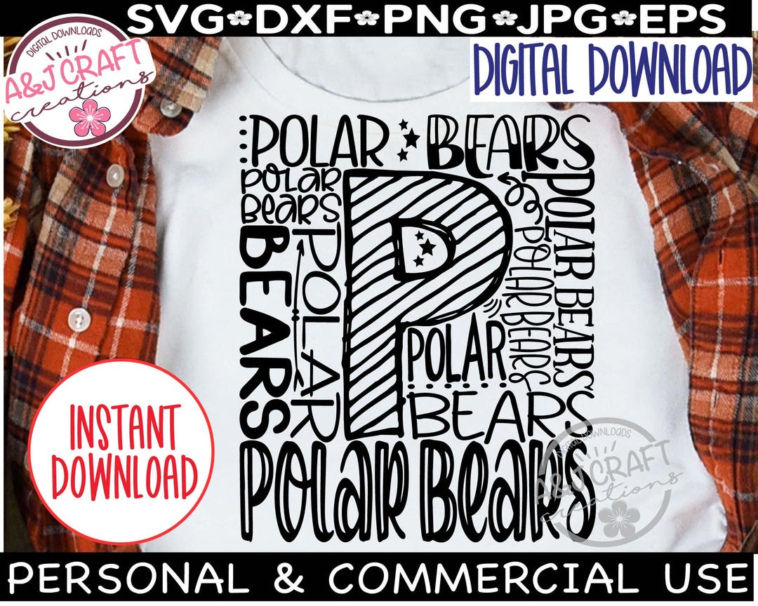 Polar Bears SVG, Polar Bears Typography, Polar Bears Football Svg ...