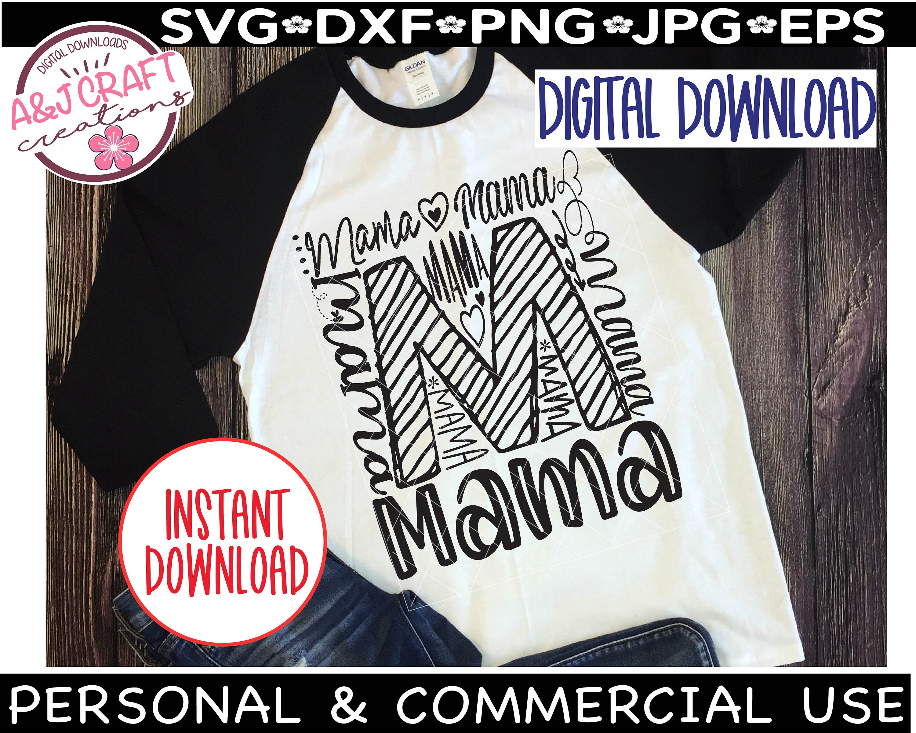 Mama SVG Word Art Svg Typography Svg Mimi Svg Blessed Mimi | Etsy