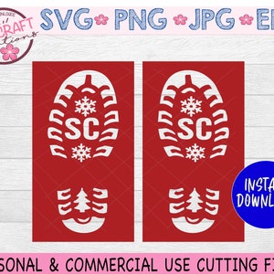 Santa Footprint Stencil Download, Santa Boots Svg, Santa Footprint Svg ...