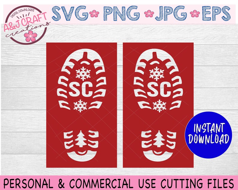 Santa Footprint Stencil Download, Santa Boots Svg, Santa Footprint Svg ...