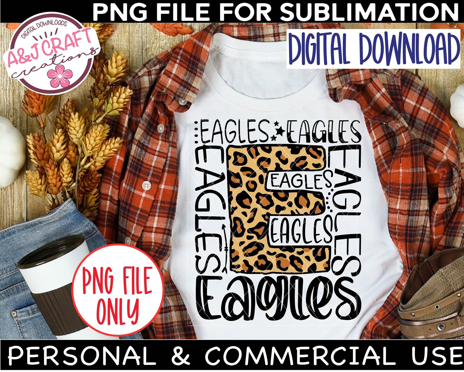 EAGLES Leopard Print PNG Eagles Sublimation Design Eagles - Etsy