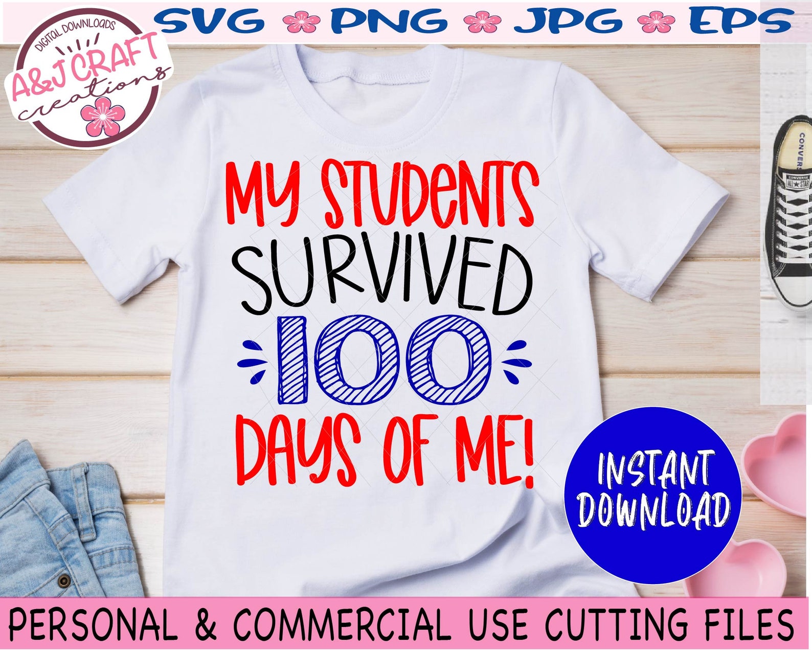 My Students Survived 100 Days of Me Svg, 100 Days School Svg, 100th Day ...
