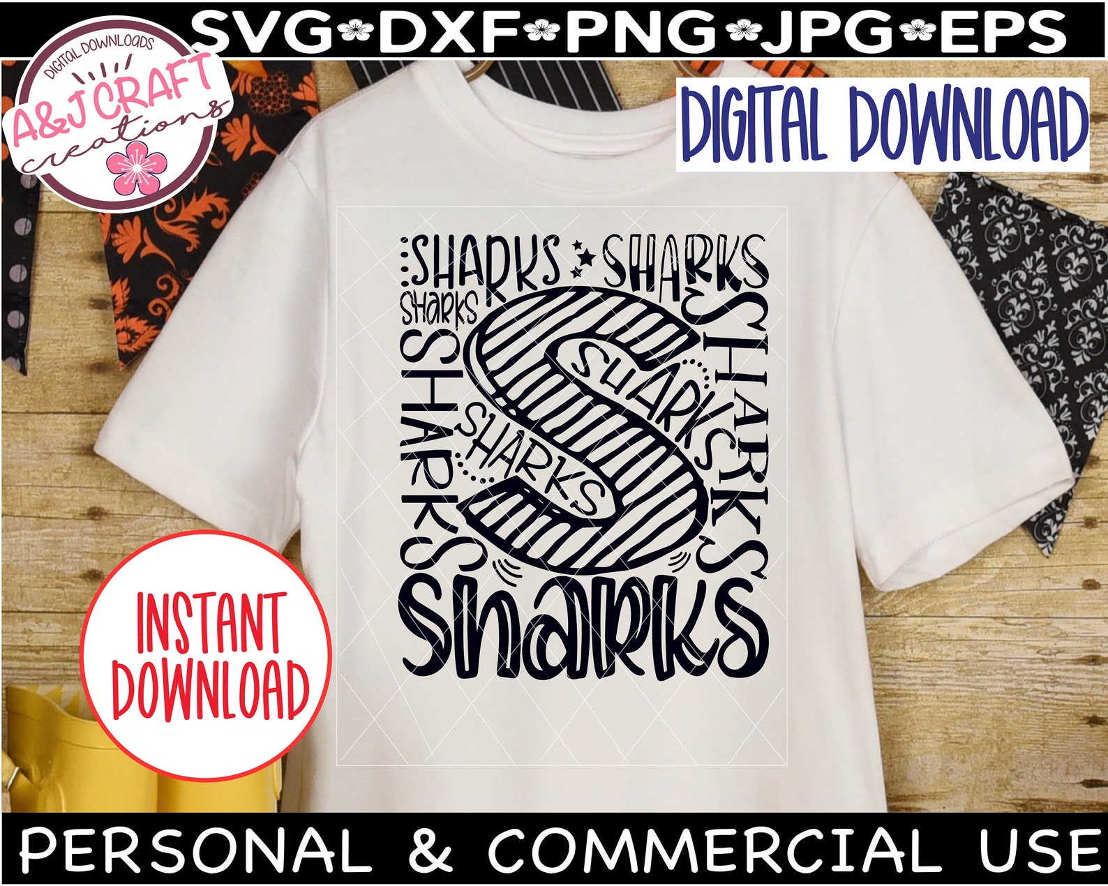 Sharks SVG, Sharks Football Svg, Sharks Volleyball Png, Sharks Baseball ...