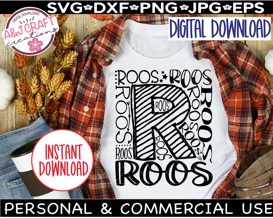 ROOS SVG, Roos Typography, School Spirit Shirt Svg, Roos Baseball Svg ...