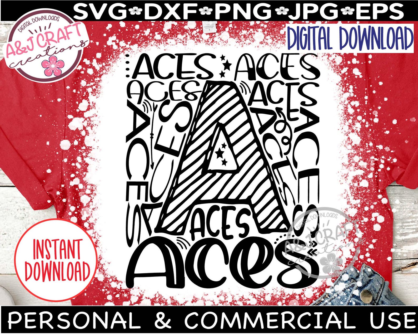 Aces SVG, Aces Typography, Aces Basketball Svg, Aces Baseball Svg, Aces ...