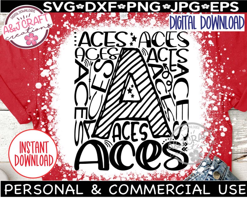 Aces SVG, Aces Typography, Aces Basketball Svg, Aces Baseball Svg, Aces ...